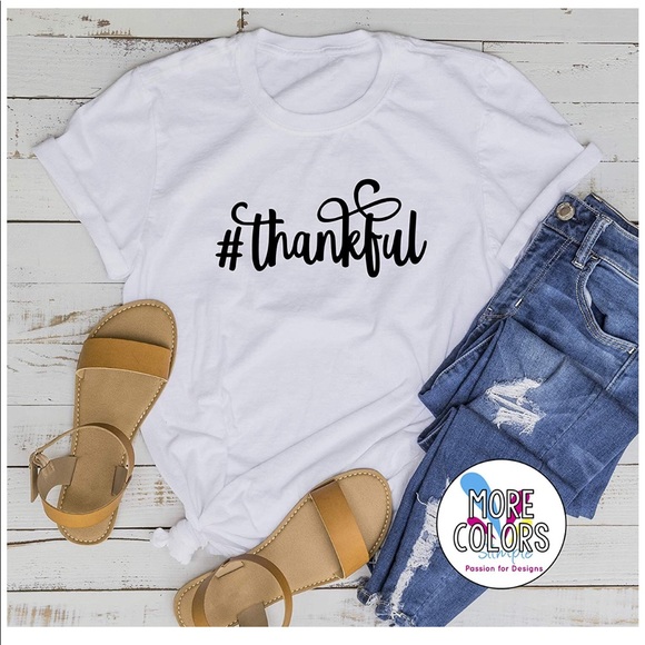 Tops | Thankful Tshirt Thanksgiving Hashtag Tee | Poshmark
